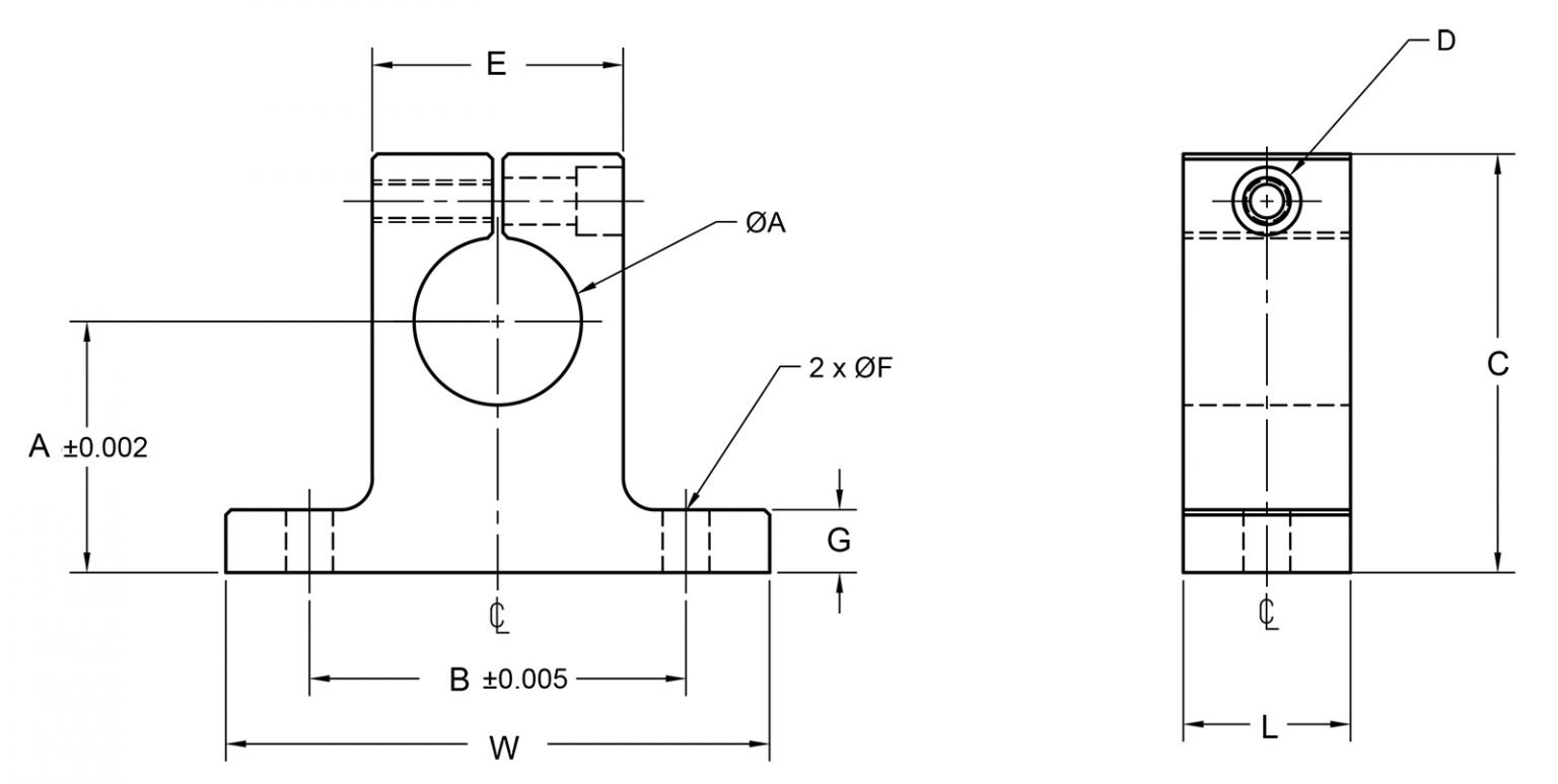 End Supports – CNC, Linear Shafts, Linear Slides, Custom Machining ...